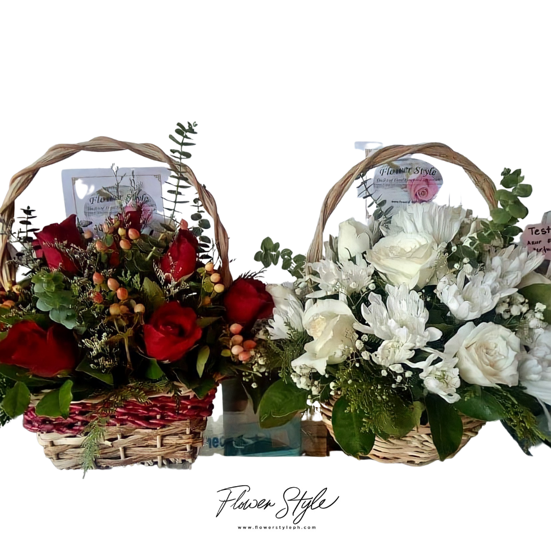 Pristine Basket Red Roses – flowerstyleph